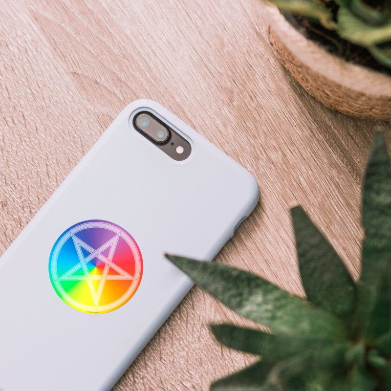 Multicolored Pentacle sticker: energy protection