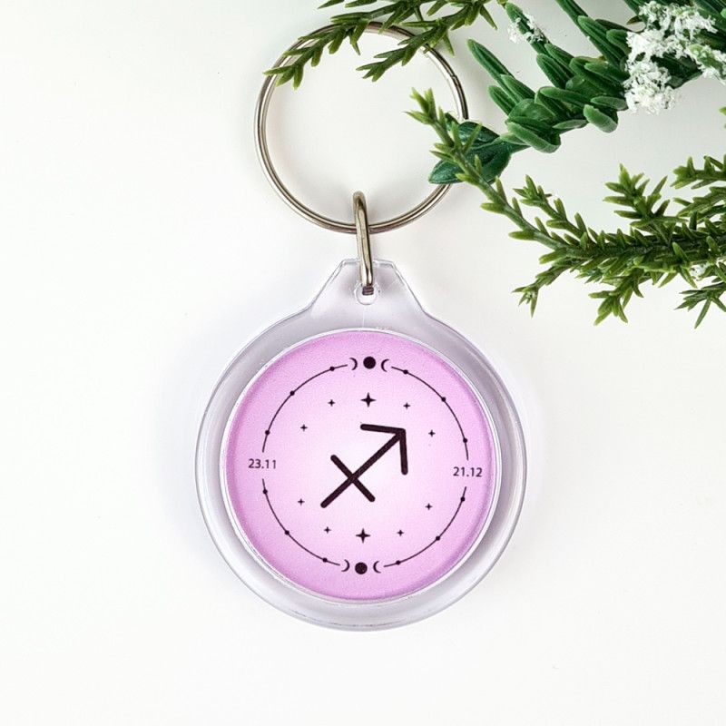 Unique, handmade Sagittarius zodiac sign keychain