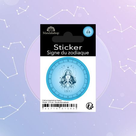 Autocollant signe du zodiaque Vierge à coller partout
