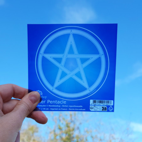 Transparent Blue Pentacle Window Sticker